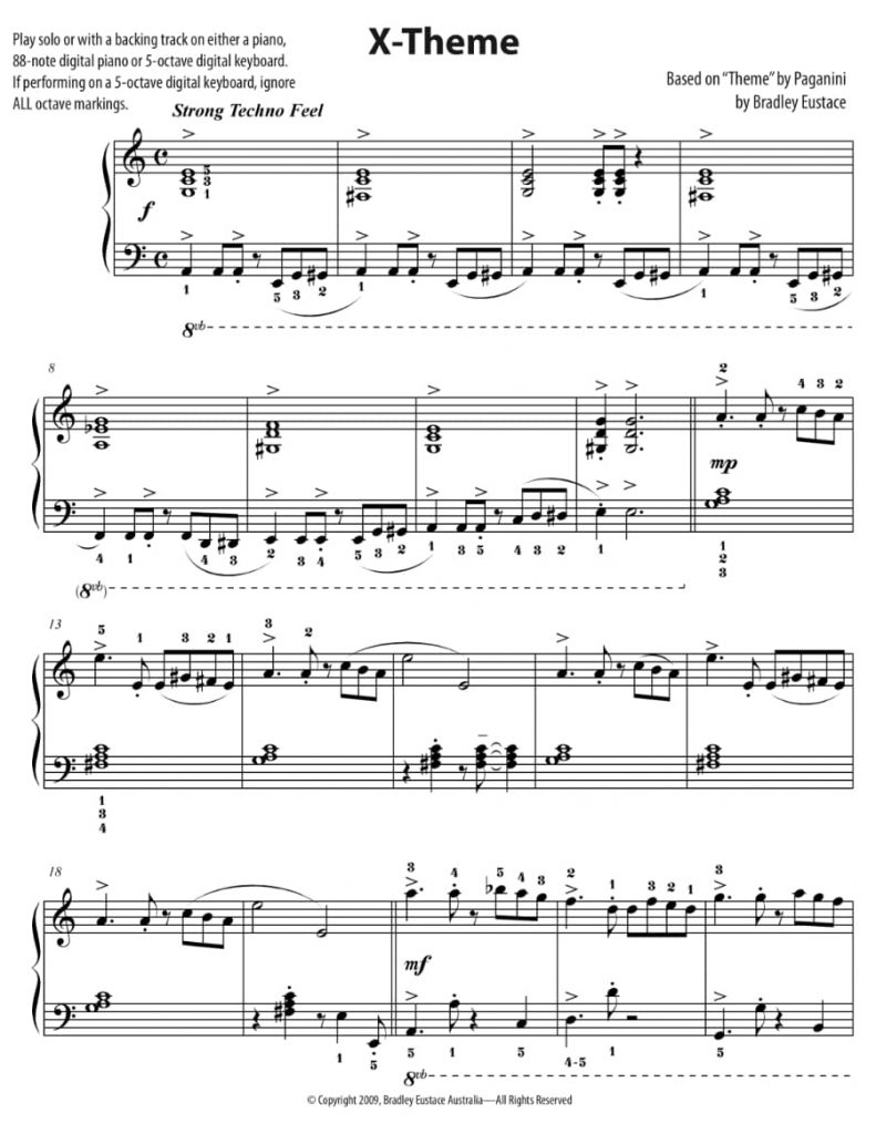 X-Theme [based on "Theme" by Paganini] - BradleyEustace.com